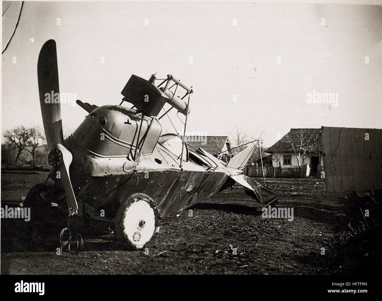 This image shows a World War I aircraft that was destroyed in a storm ...