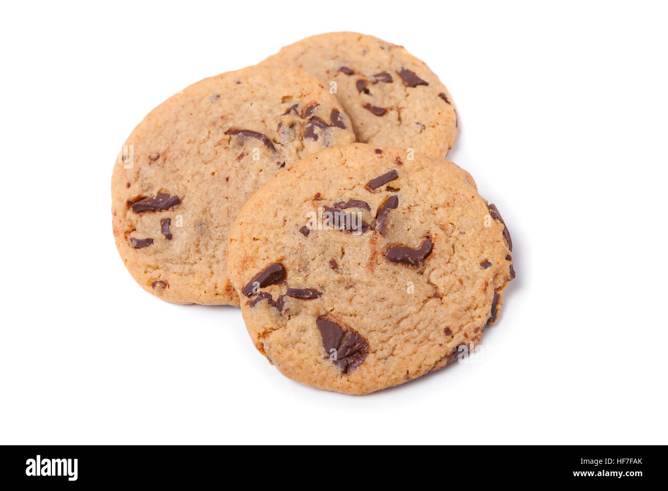 Three chocolate chip cookies hi-res stock photography and images - Alamy