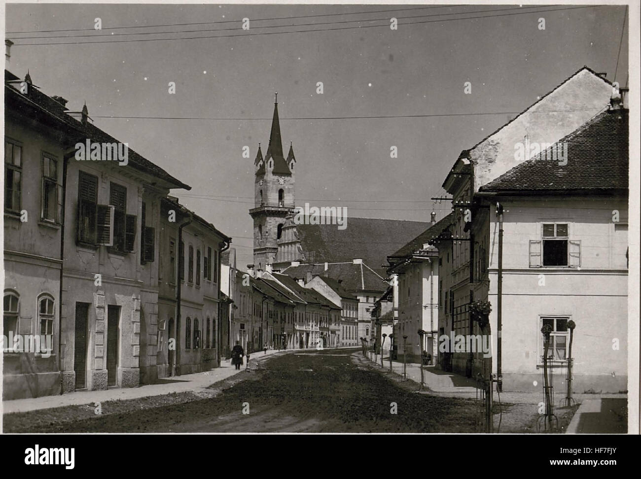 A historical photograph from Bistritz, showing the effects of World War ...