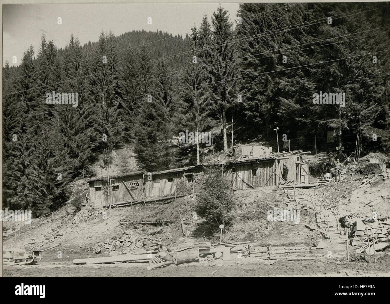 A historical photograph from the World War I collection, showing a map ...