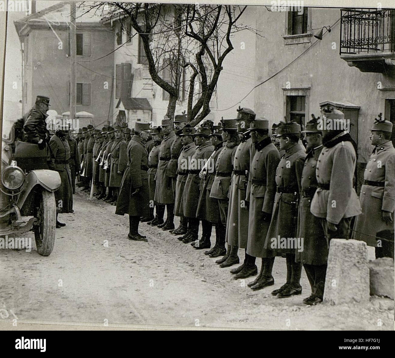 This historical image shows the inspection of the Edelweiß Corps by His ...