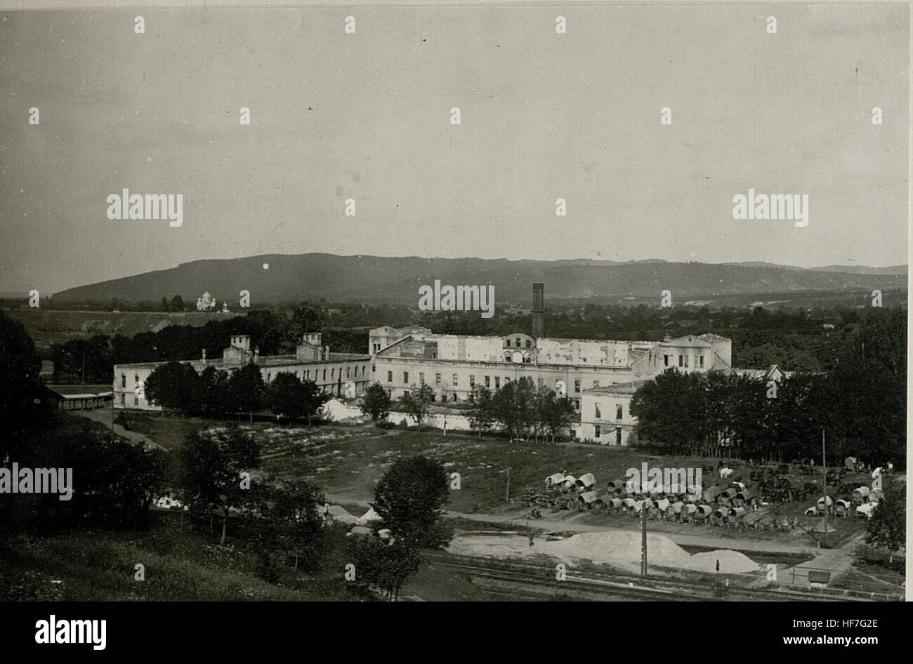 This photograph depicts a World War I-era salt mine near Delatyn, with ...