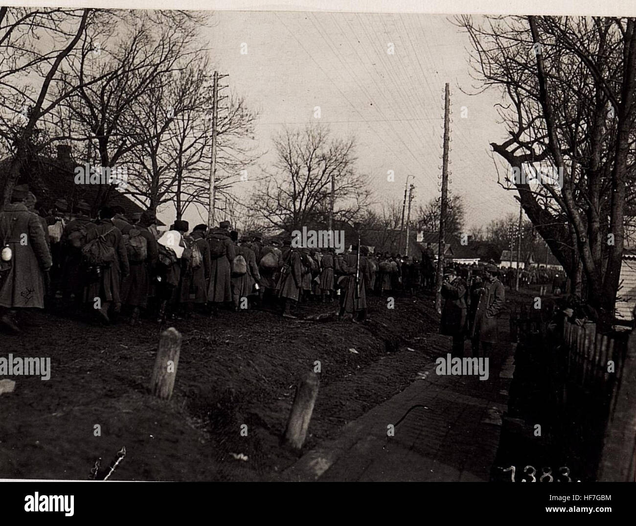 This photograph captures a poignant scene from the First World War ...