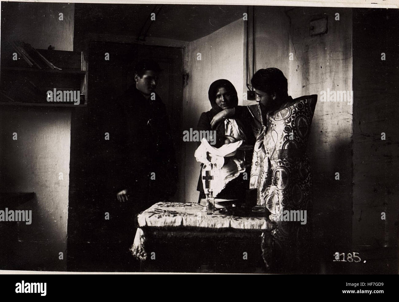 This 1571 painting depicts the baptism of a Russian child in the ...