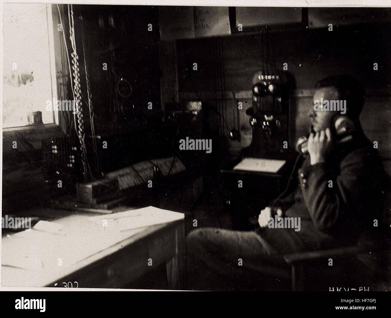 This photograph from World War I shows the telephone exchange of the ...
