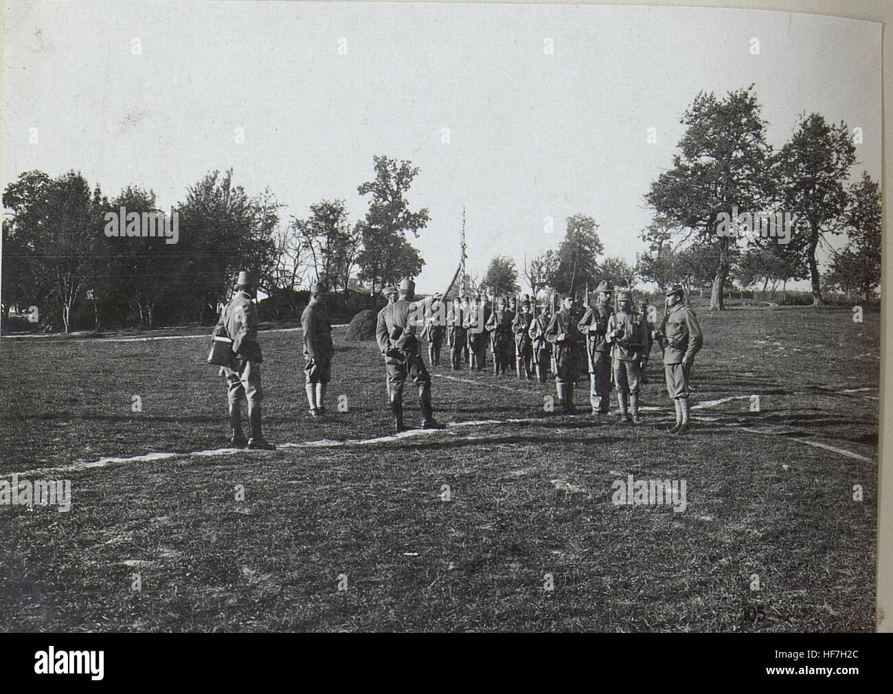 This historical image depicts soldiers of the German Infantry Regiment ...