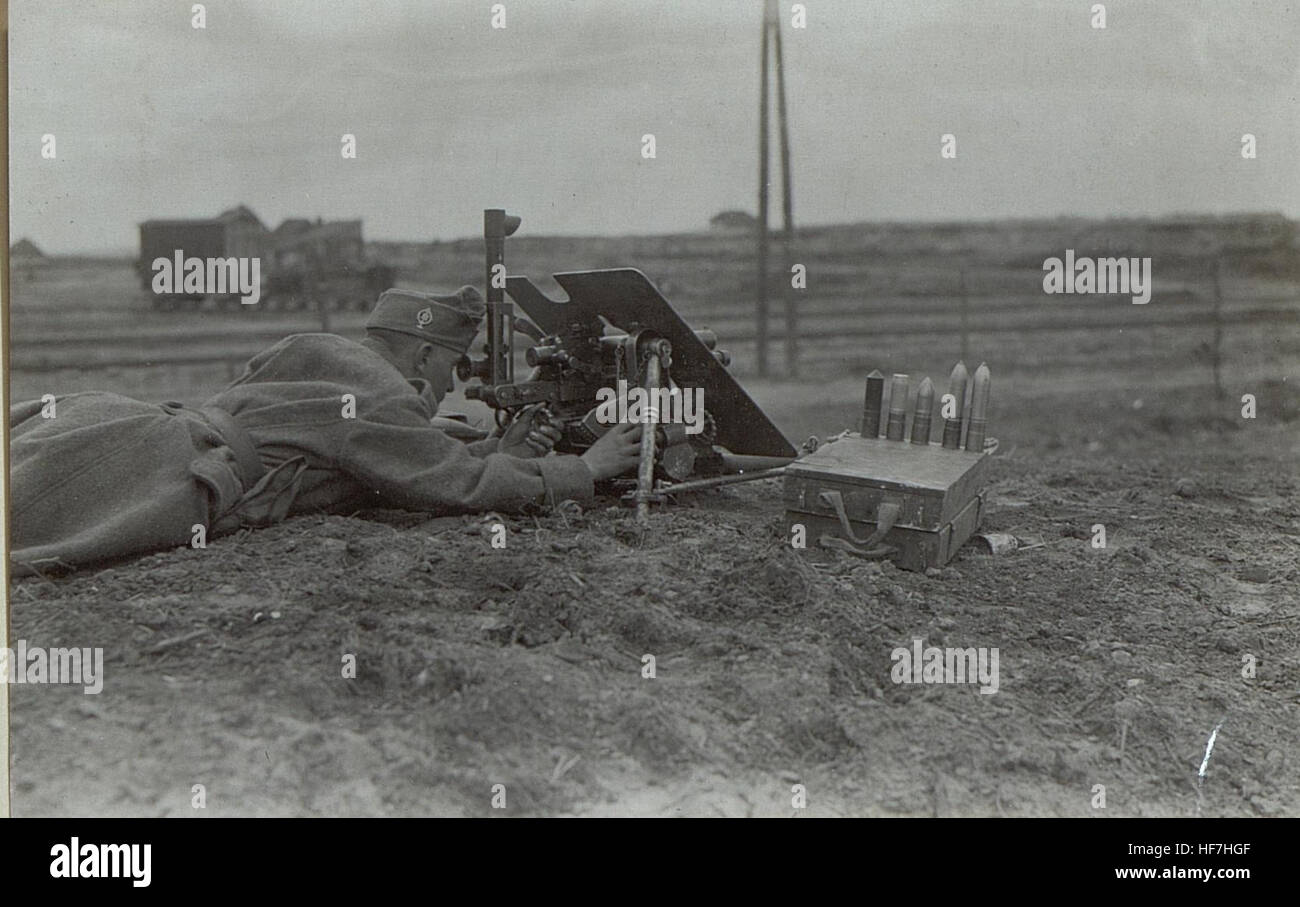 This image depicts a German *Minenwerfer* (mine launcher) used during ...
