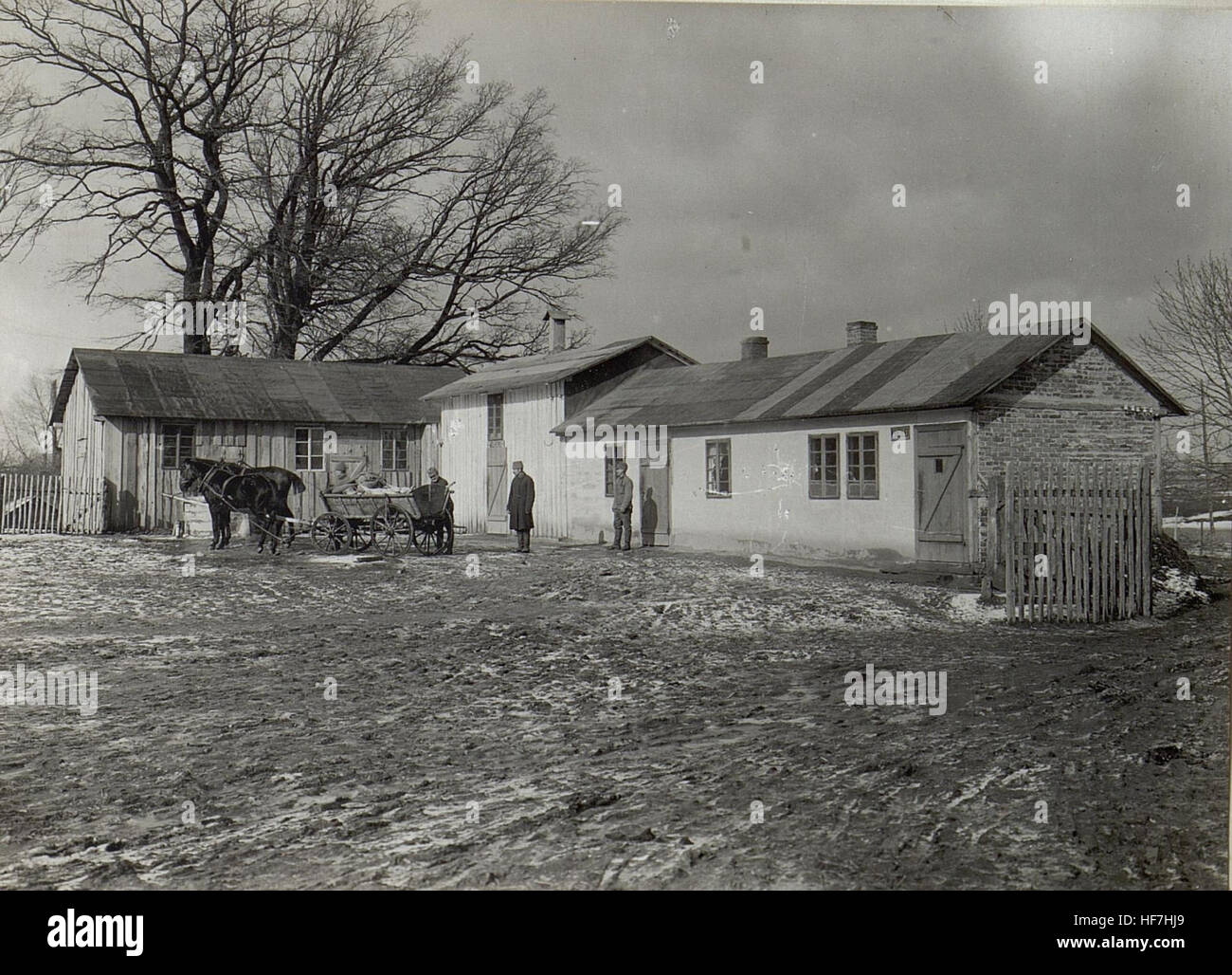 This historical image shows the infrastructure and supply facilities at ...