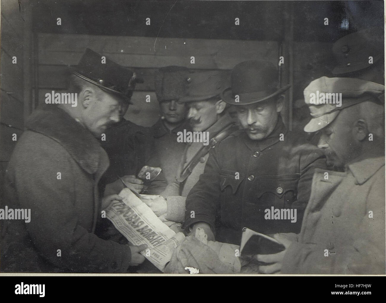 This illustration from World War I shows prisoners and returning ...