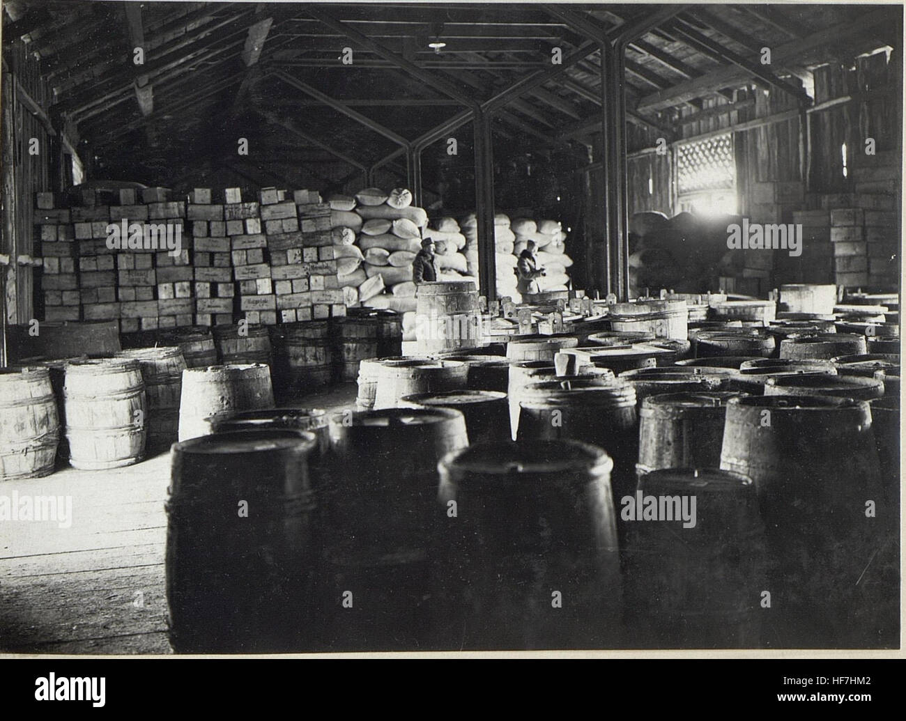 This historical map depicts infrastructure and factories along the ...