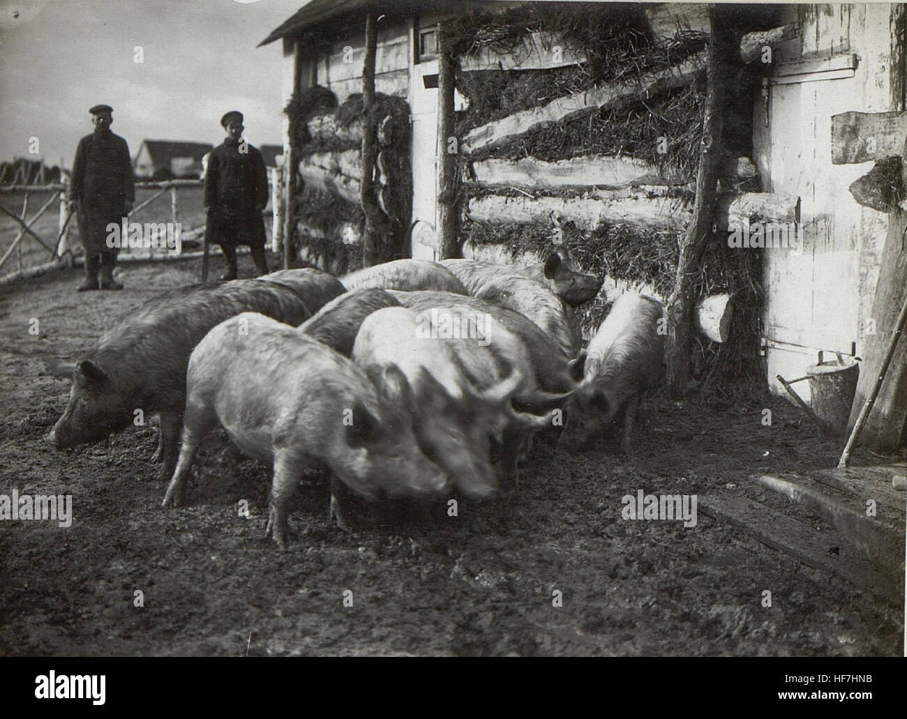 The image depicts infrastructure and factories on the Russian front ...