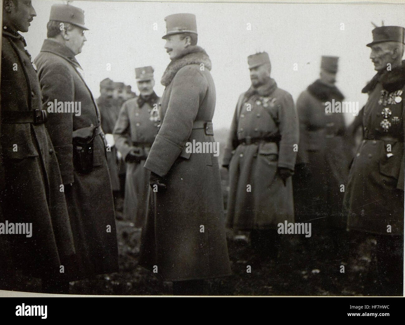 A historical image from the First World War showing high-ranking ...