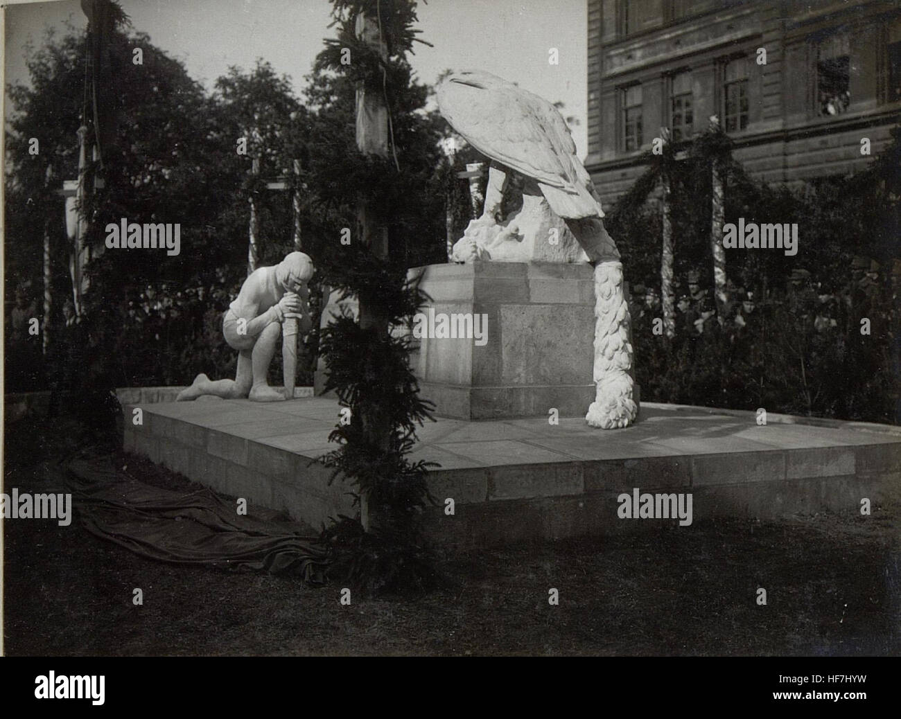 A historical photograph from the First World War showing soldiers at ...