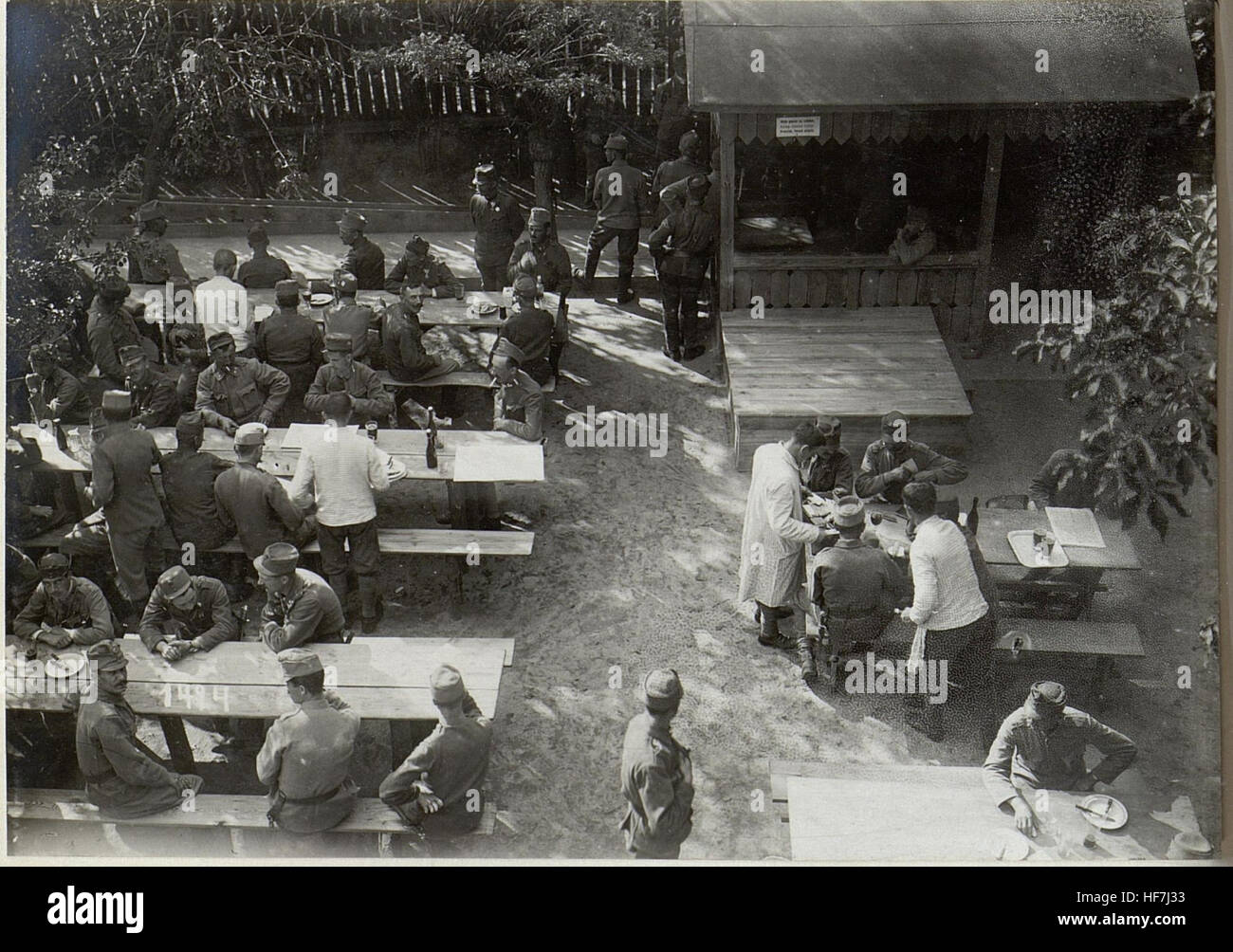 This image depicts the living quarters, field churches, and ...