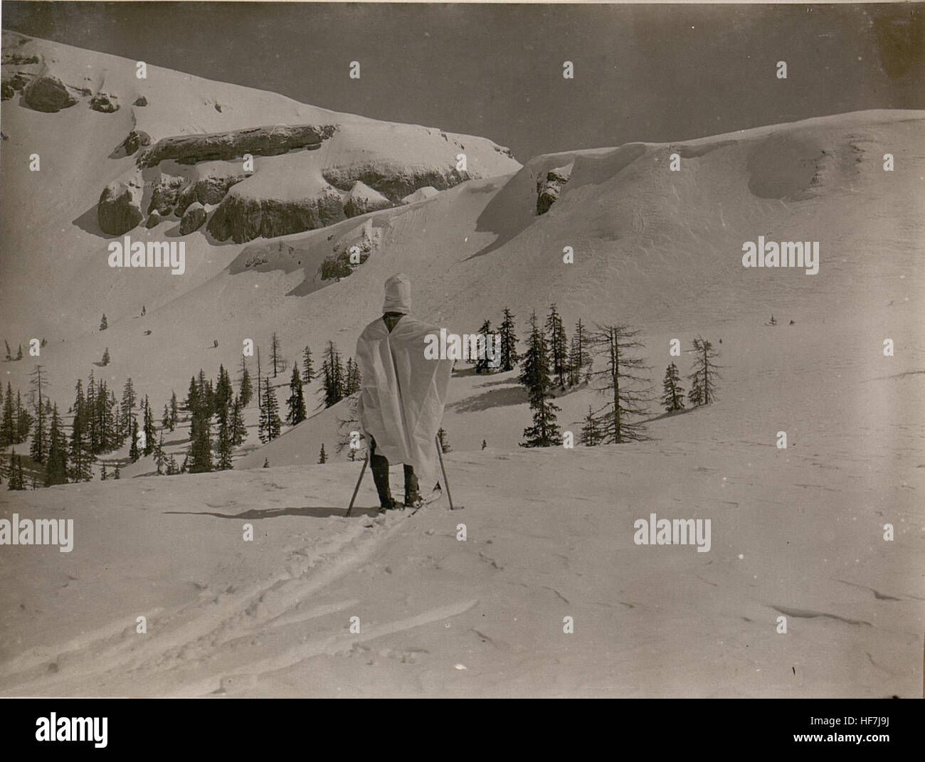This panoramic view depicts the trenches of the First World War at ...