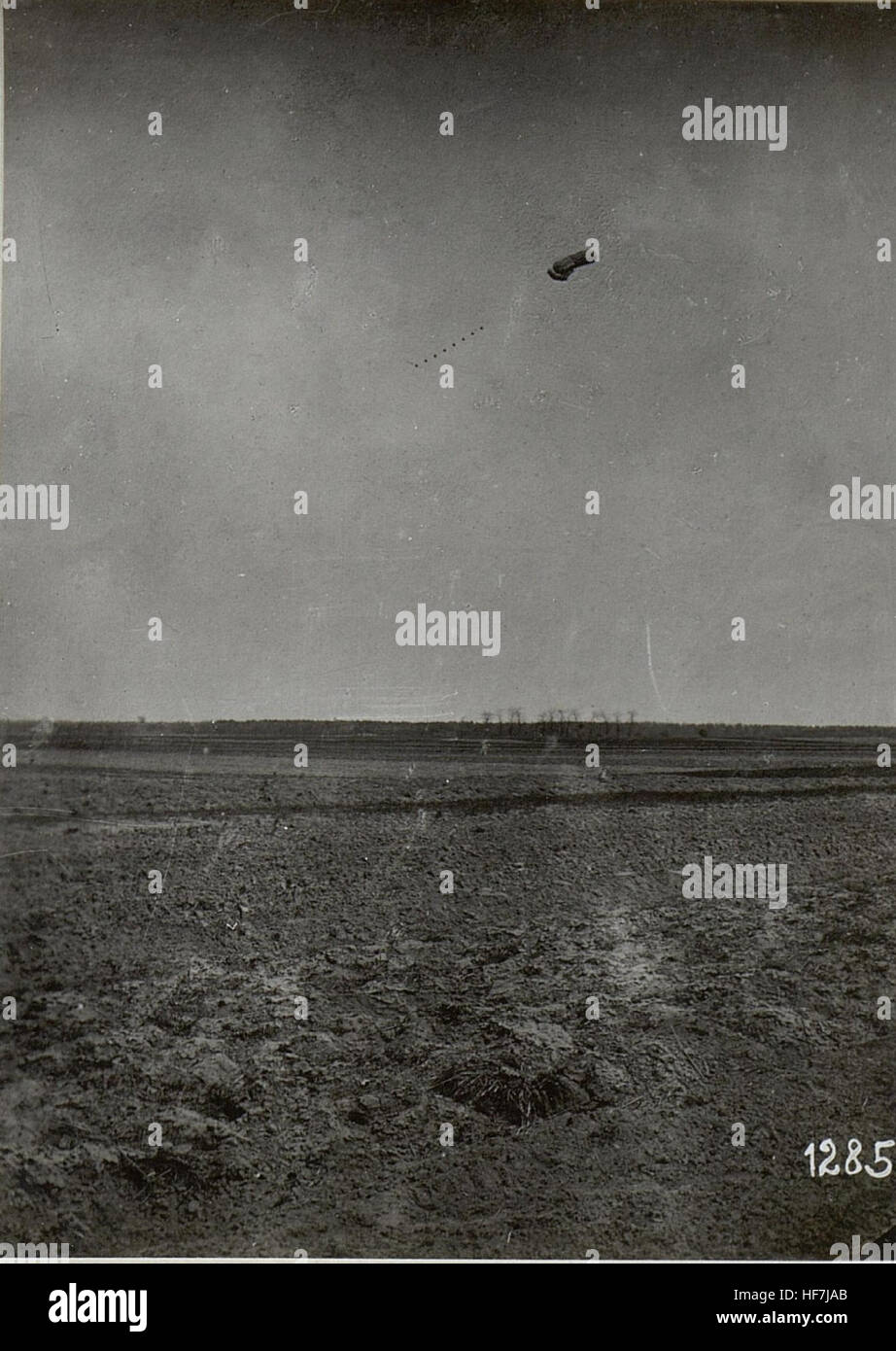 This historical image shows observation balloons used by the Austro ...