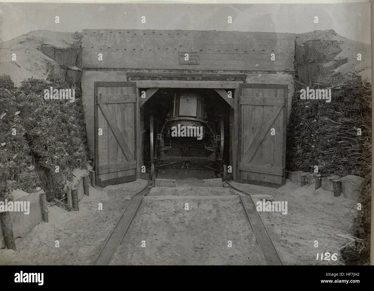 This image from World War I shows a German searchlight unit in action ...