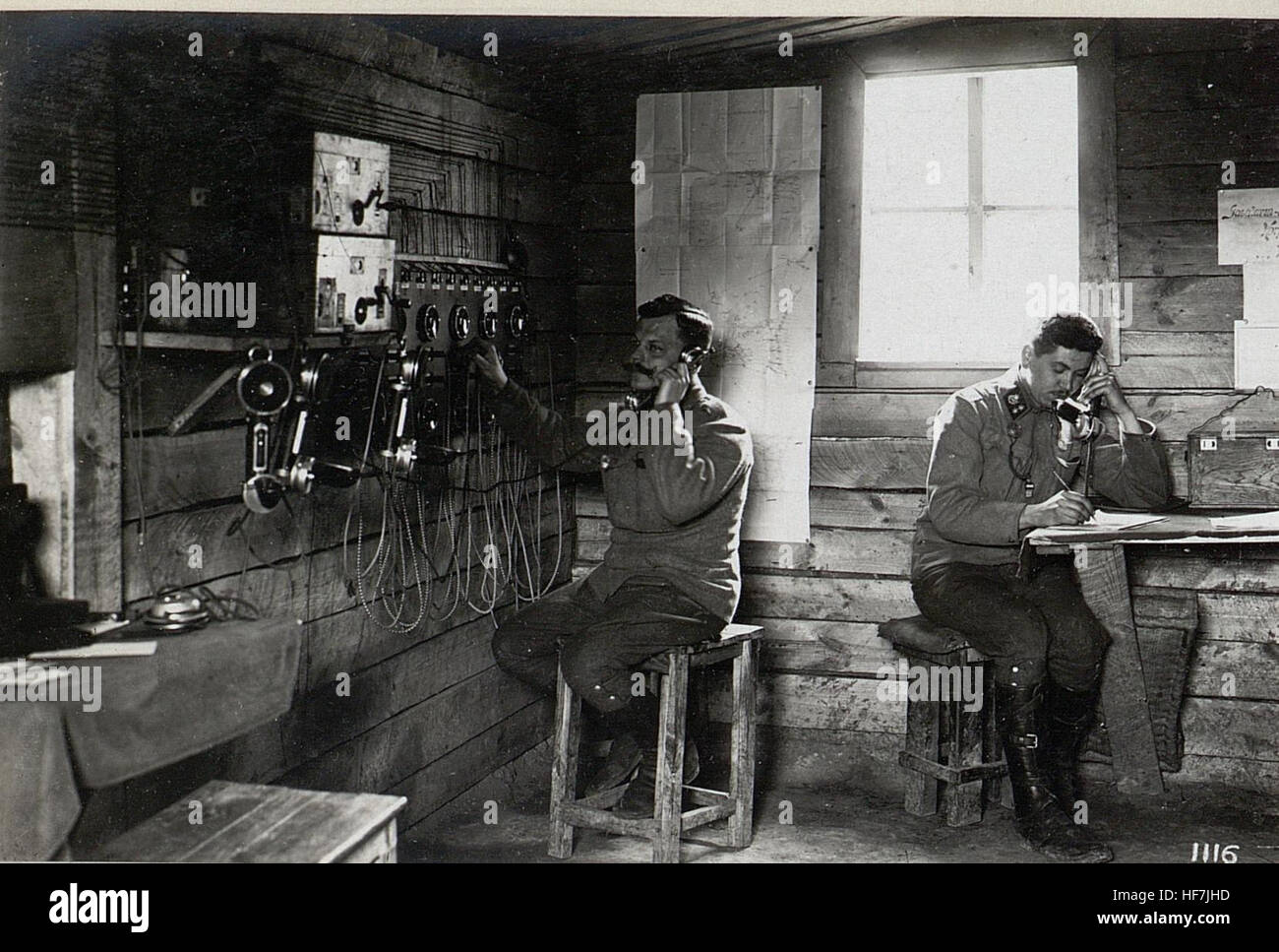 A technical document from World War I detailing communication equipment ...