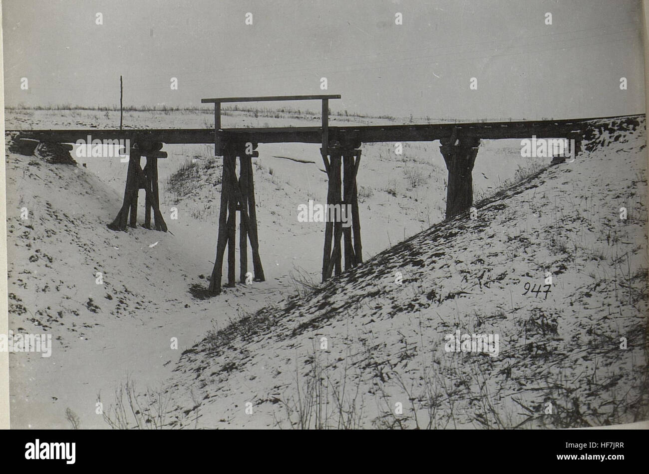 This photograph from the First World War shows a bridge in Galicia ...