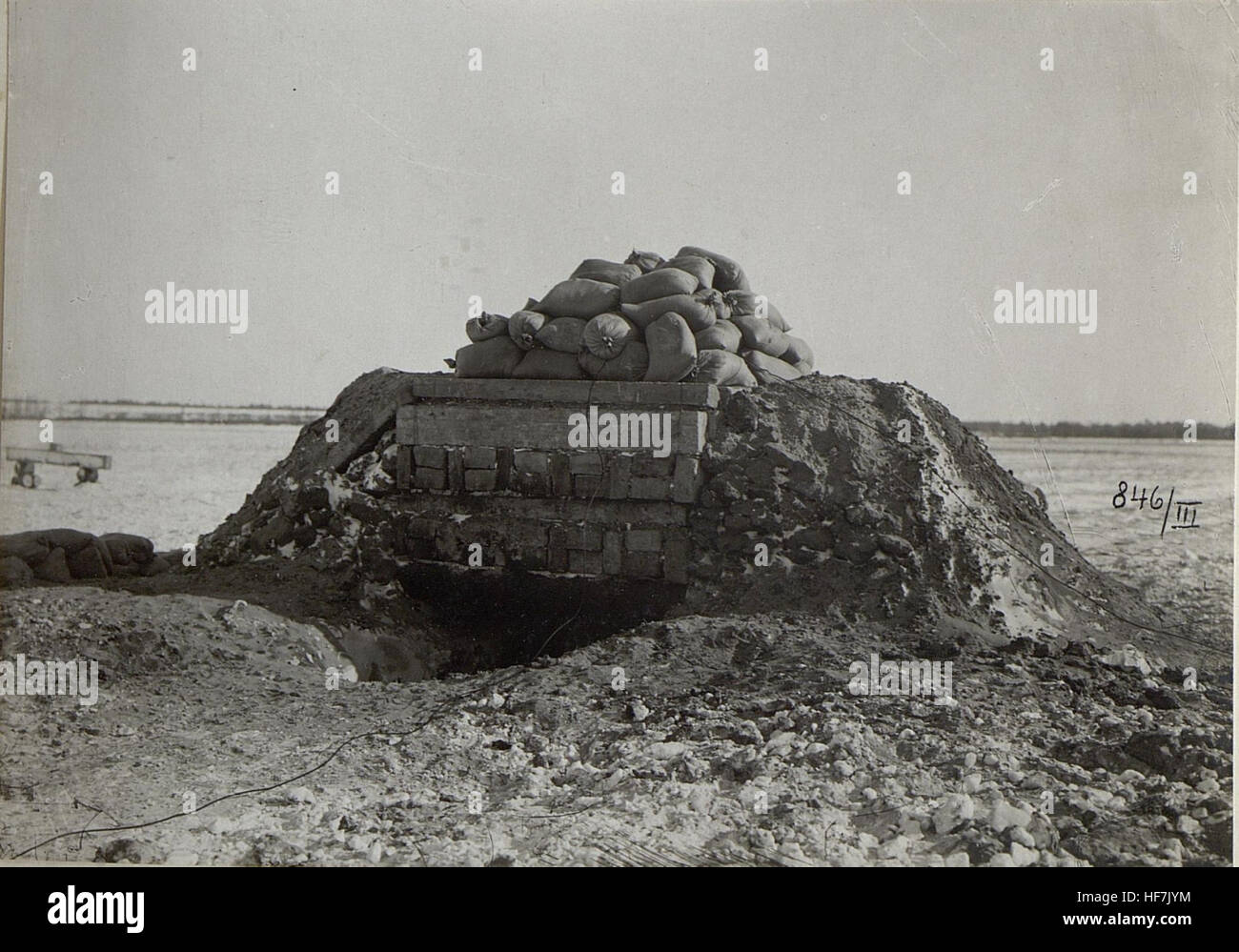 This image depicts a World War I-era explosive test conducted on the ...