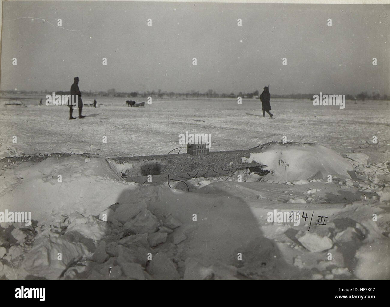 This image depicts the explosive trials conducted on the Russian front ...