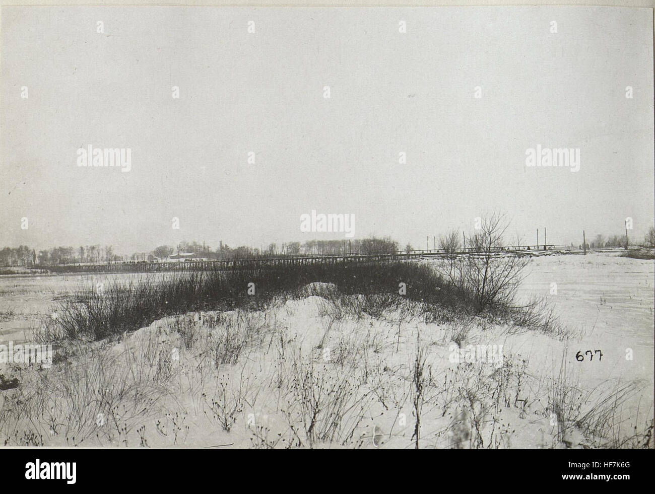 This photograph from the First World War shows a broken bridge in ...