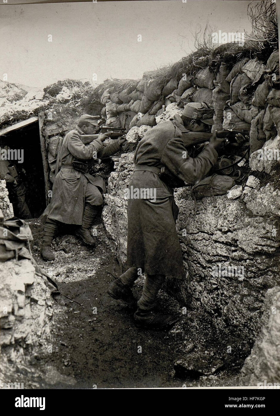 This photograph from World War I shows an observation post at Monte ...