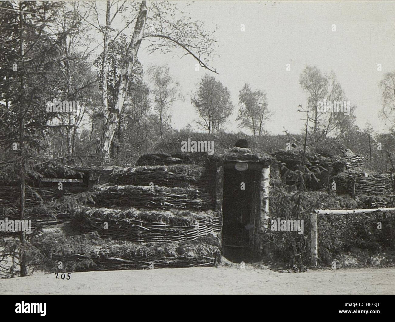 This historical document from World War I shows a trench position (1st ...