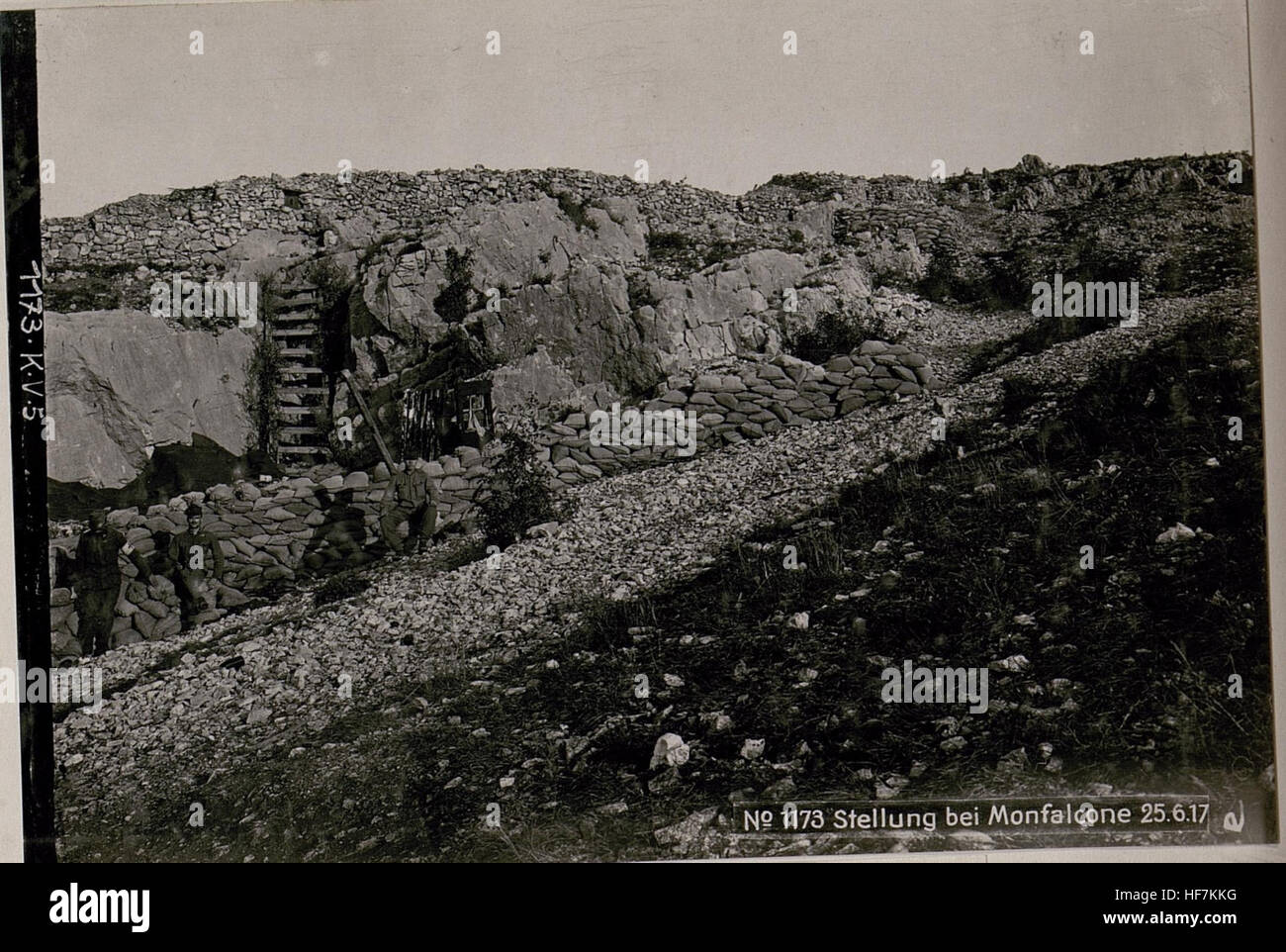 This photograph, taken during World War I, shows soldiers positioned ...