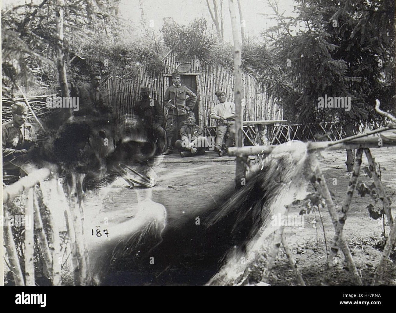 This image from the First World War shows a military shelter ...