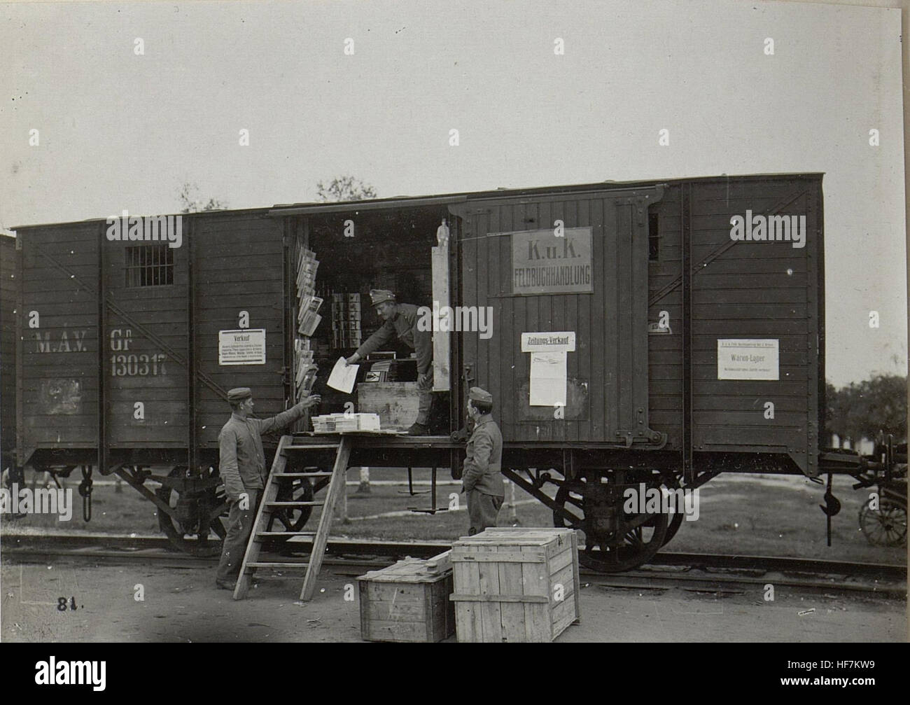 A historical German print from 1567, depicting a field printing press ...
