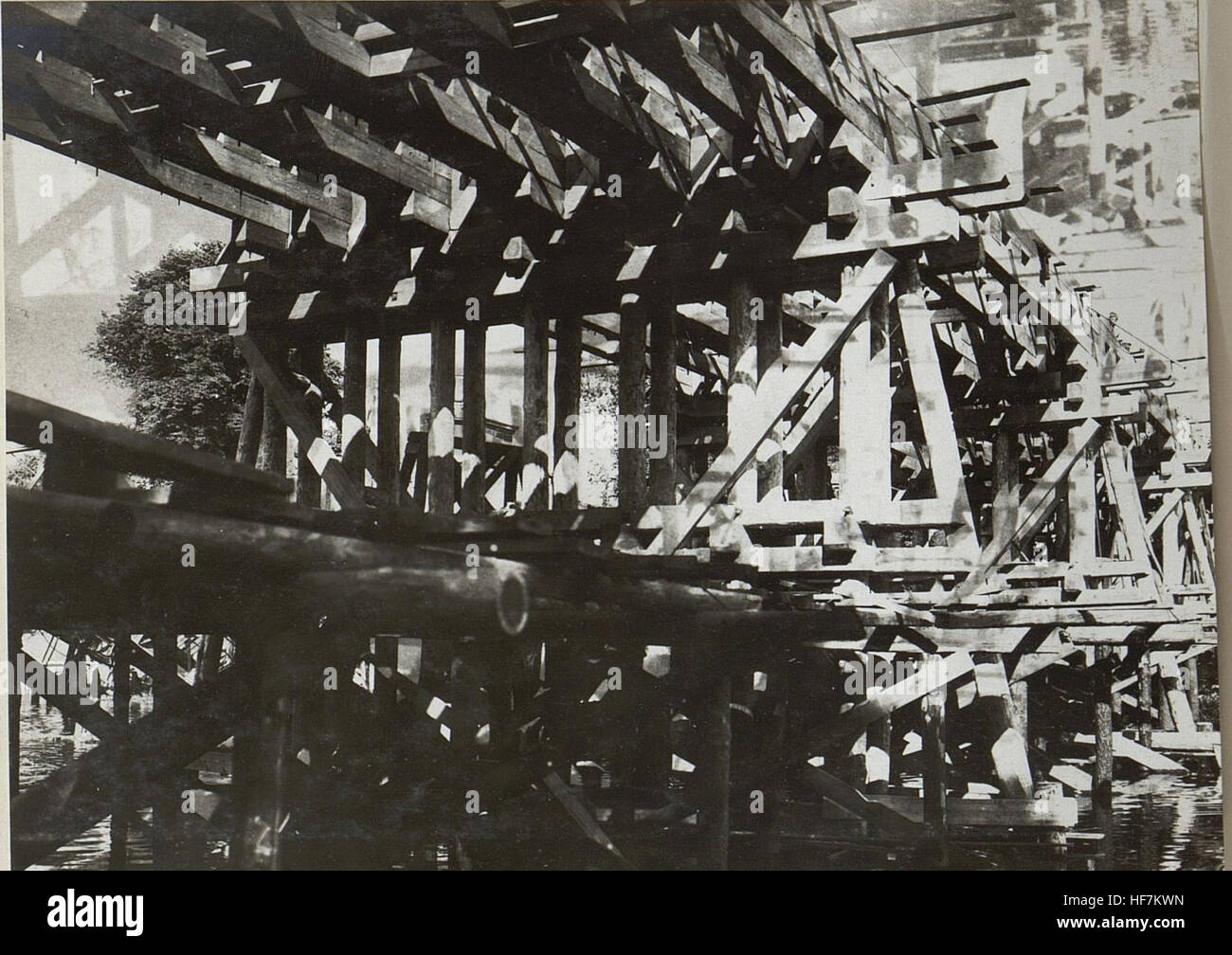 The Etappenbrücke, a bridge from World War I, is depicted in this ...