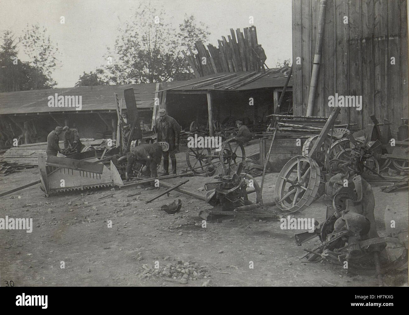 This historical image from World War I depicts the agricultural ...