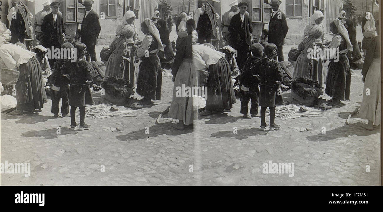 This photograph shows Marktplatz in Stambu during World War I, captured ...