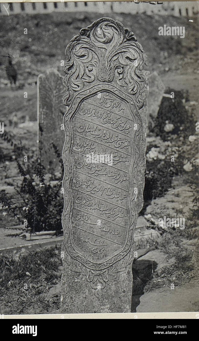 This image depicts Turkish gravestones from World War I, illustrating ...