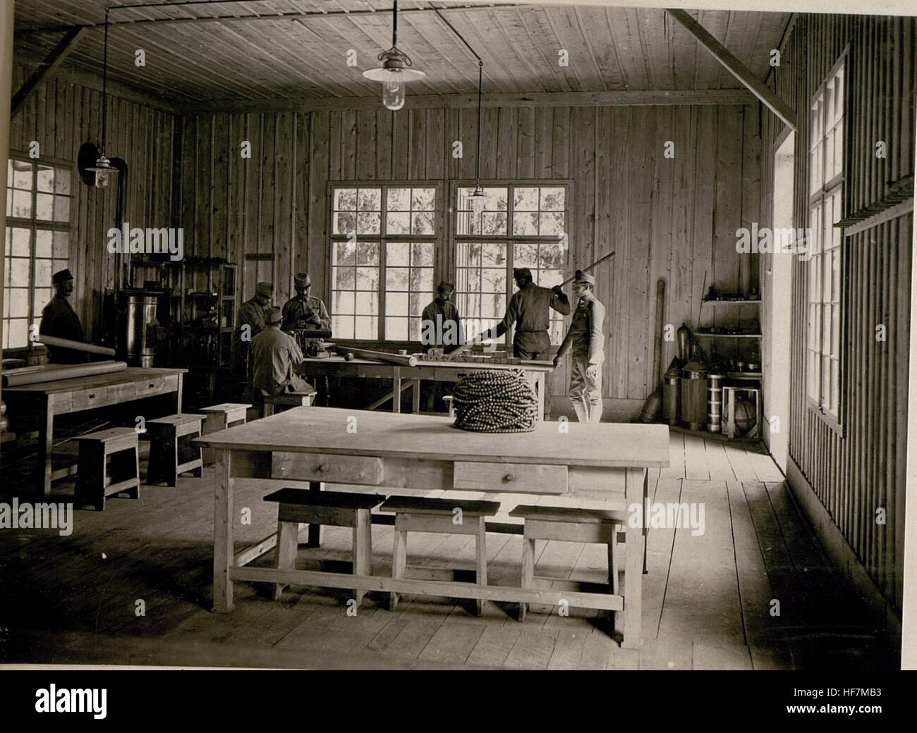 This historical document from World War I depicts a laboratory used by ...