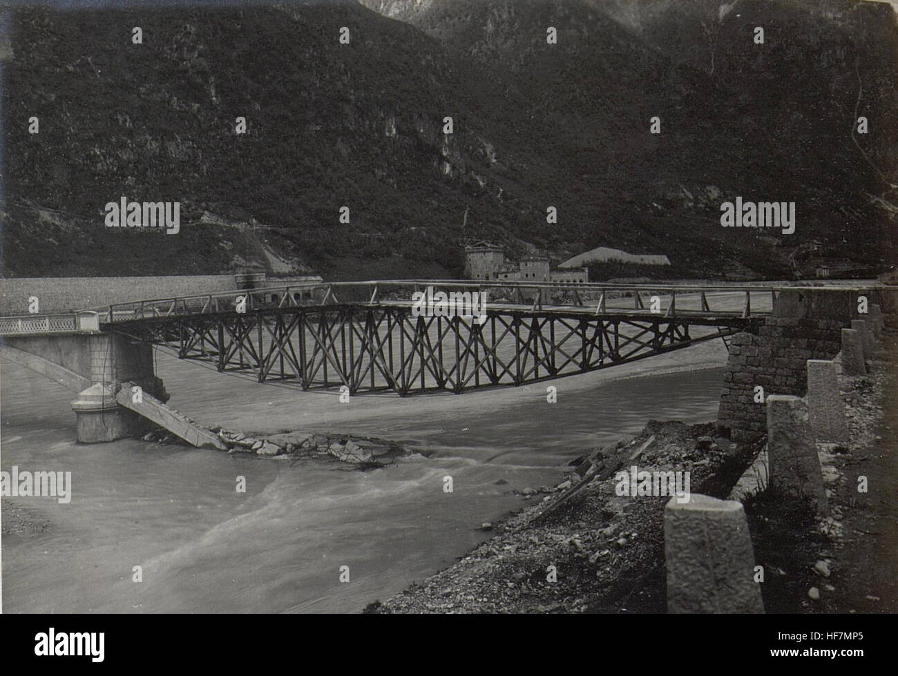 'St. Maria Bridge over the Piave' is a historic image from the First ...