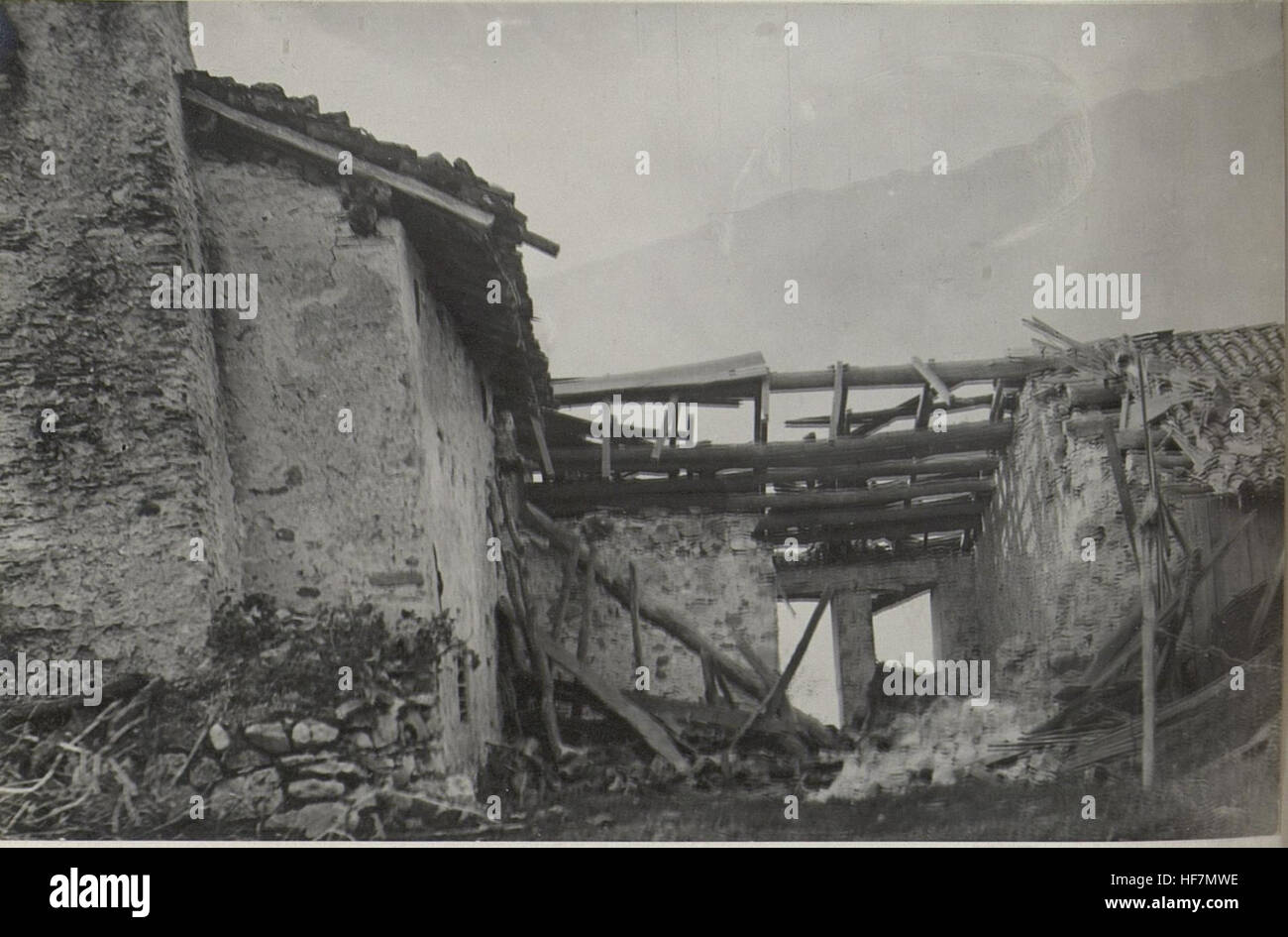 This photograph from the First World War depicts the aftermath of a ...
