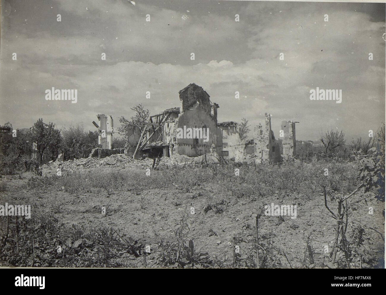 The image shows a ruin from World War I, located in Susegana, Italy ...
