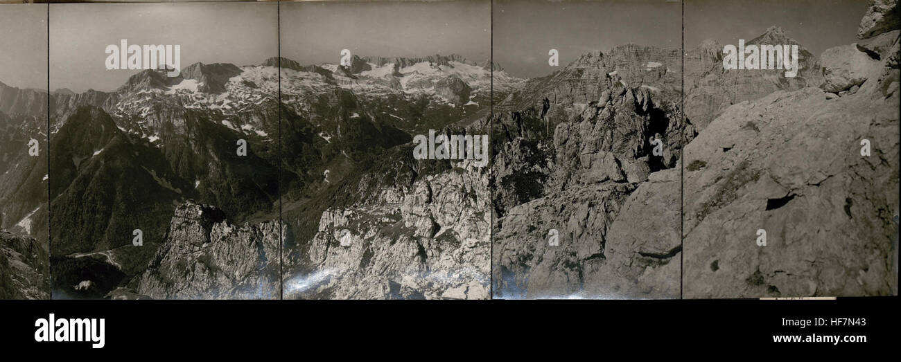 A panoramic view captured by an observer on the Korscharte during World ...