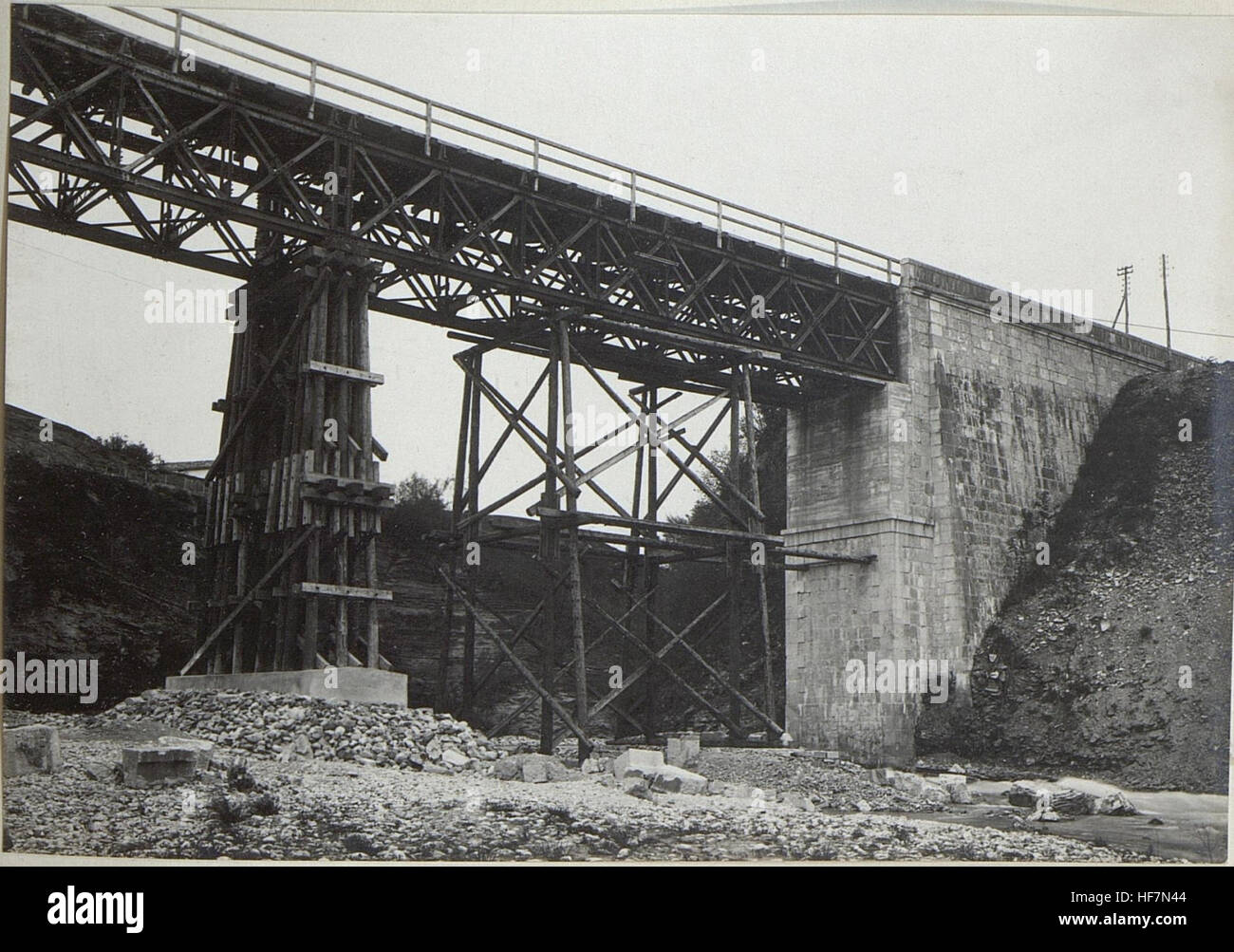 This image depicts a newly built railway bridge constructed during ...