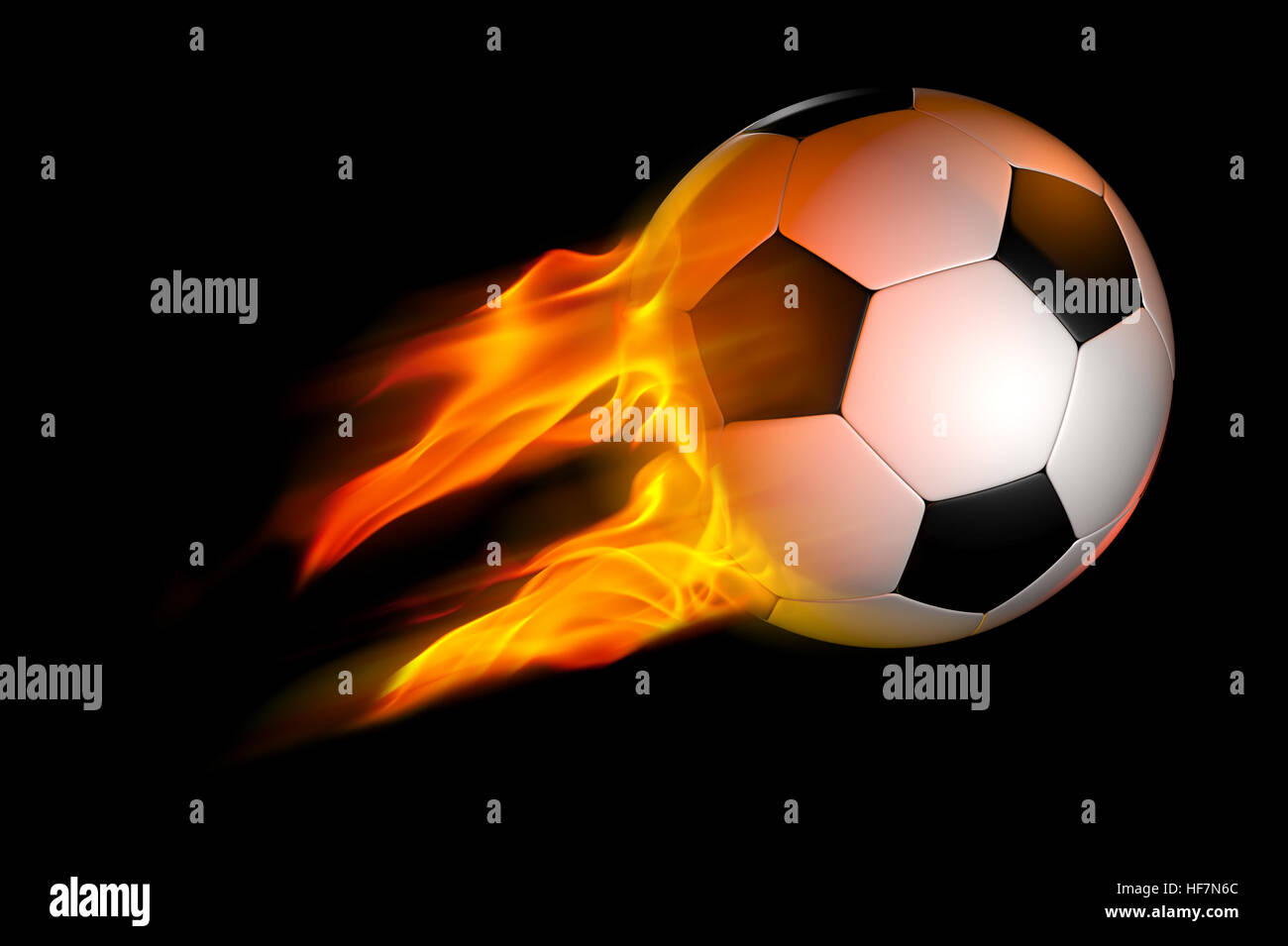 flaming soccer ball over black Stock Photo - Alamy