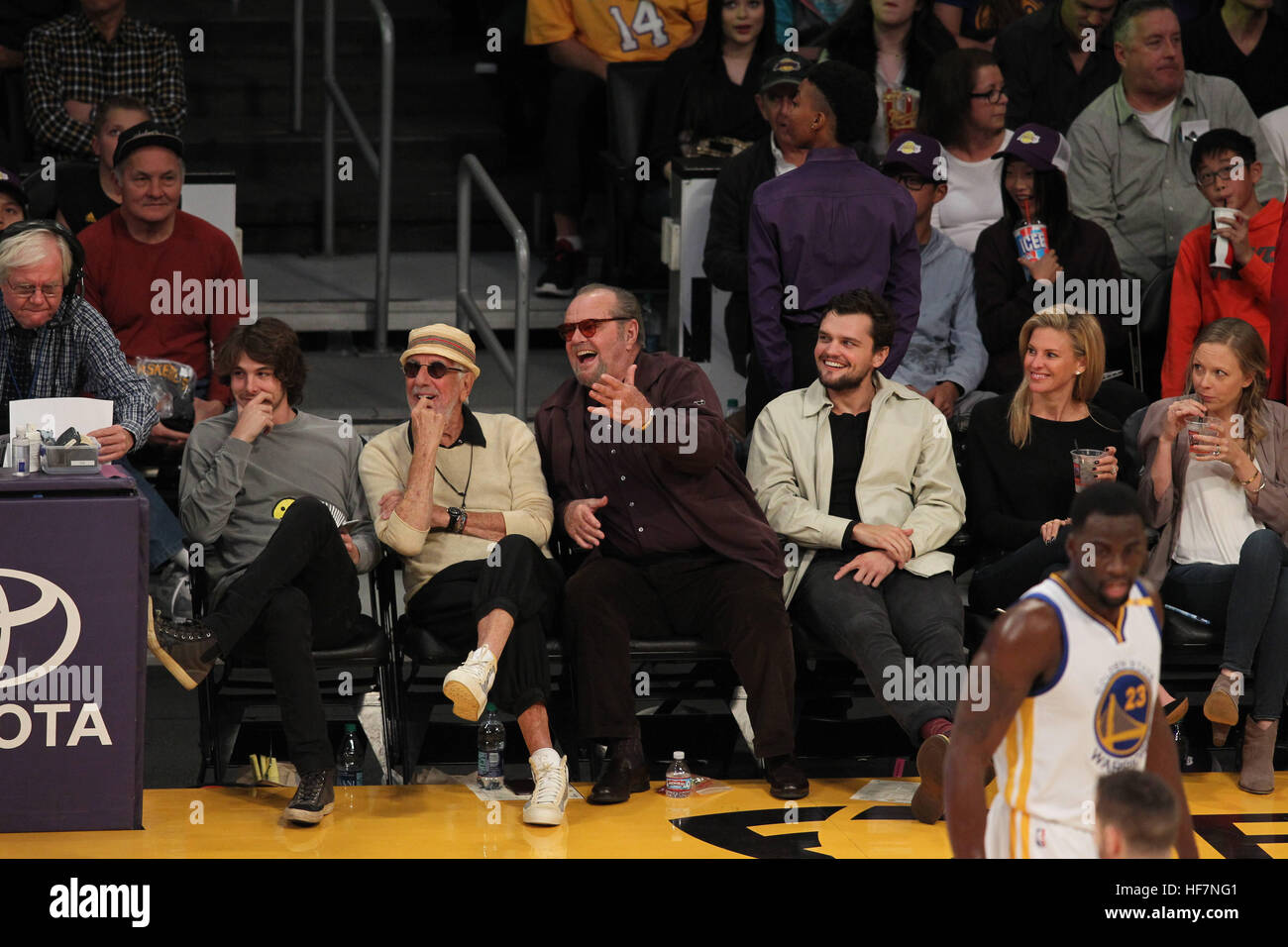 Celebrities at the Los Angeles Lakers game. The Golden State Warriors ...