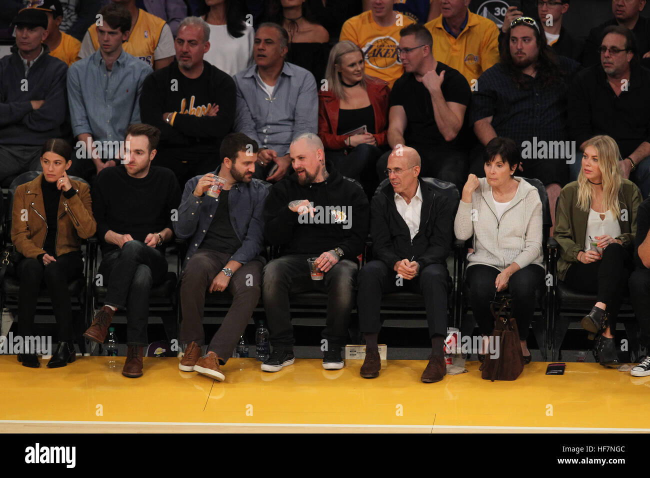 Celebrities at the Los Angeles Lakers game. The Golden State Warriors ...