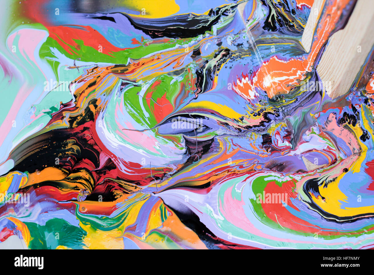 Photograph of a colorful paint abstract pattern Stock Photo - Alamy