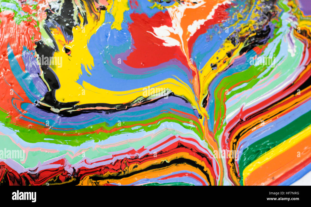 Photograph of a colorful paint abstract pattern Stock Photo - Alamy