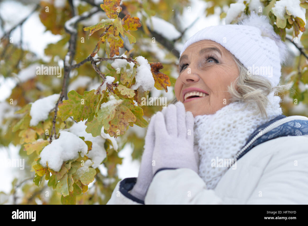 mature woman in winter clothes Stock Photo - Alamy