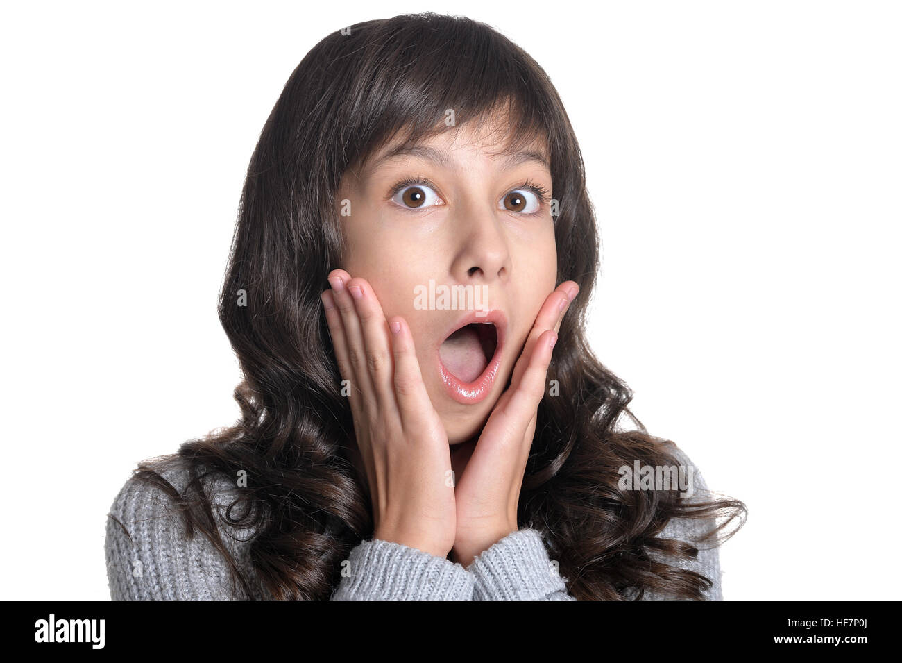girl feel impressed Stock Photo - Alamy