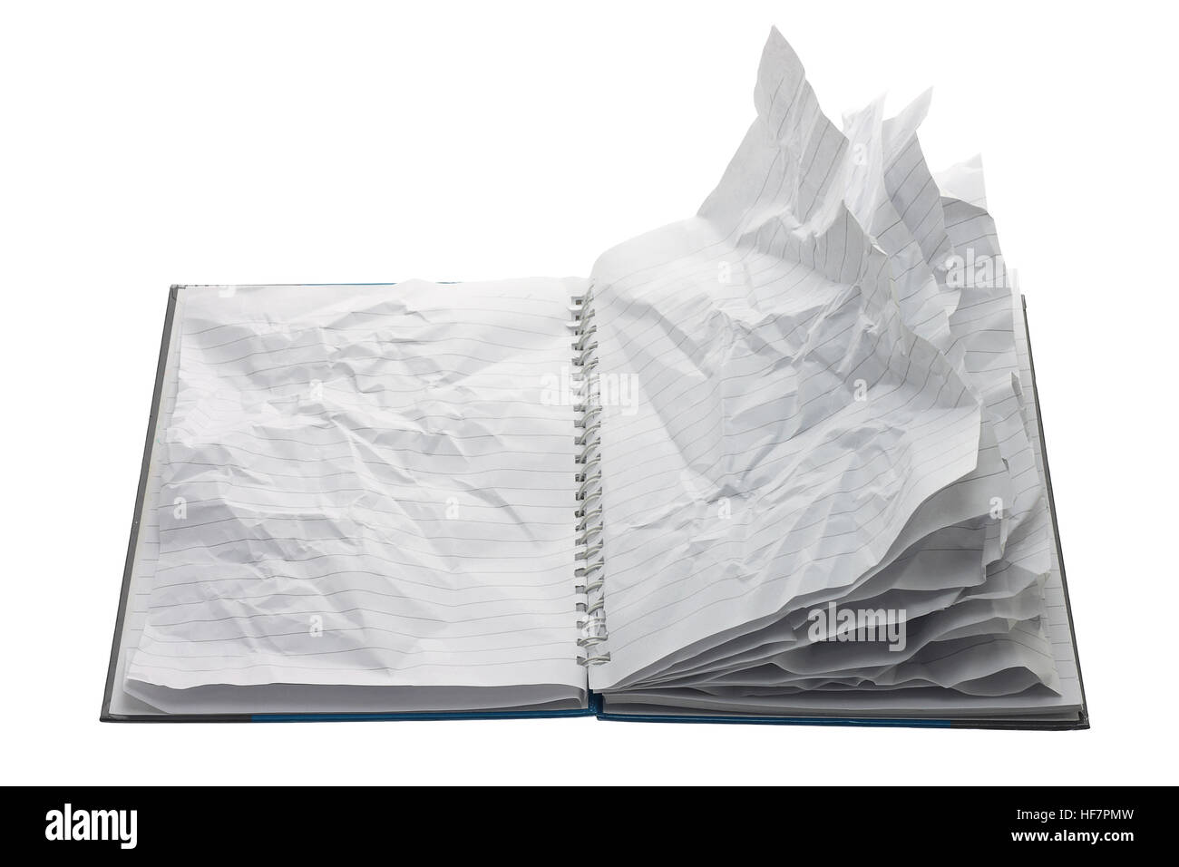 Notebook with Crumpled Pages Stock Photo - Alamy