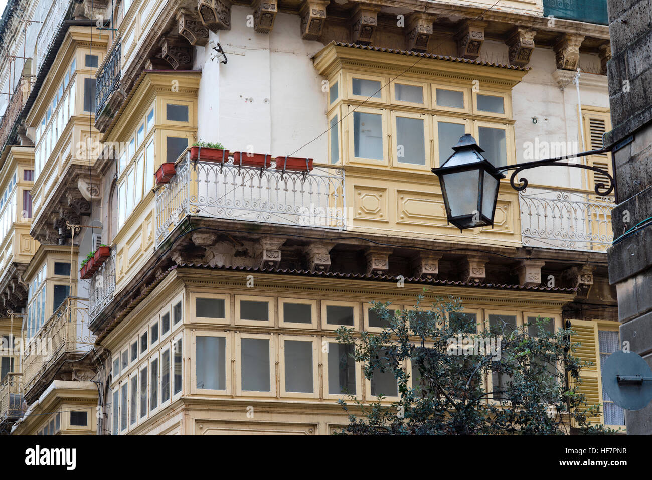 Maltese Architecture with Balconies and Windows, Valletta City, Malta ...